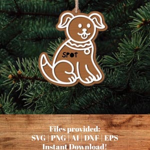 Gingerbread Dog Ornament SVG | Pet Christmas Laser Cut File (digital ...