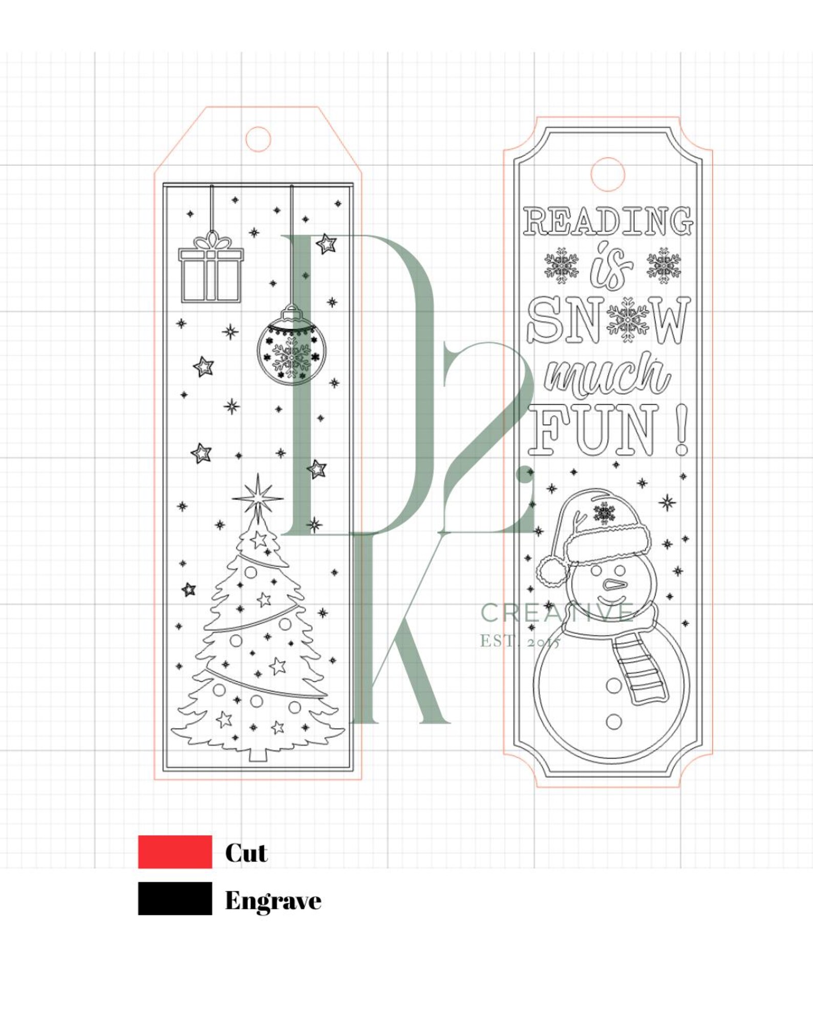 Christmas Bookmark SVG Bundle - Laser Cut Files (6 Options) - Etsy