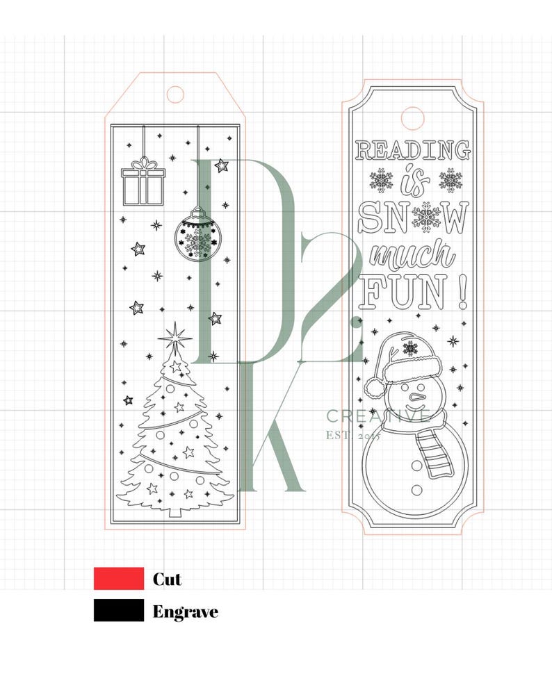 Christmas Bookmark SVG Bundle - Laser Cut Files (6 Options) - Etsy