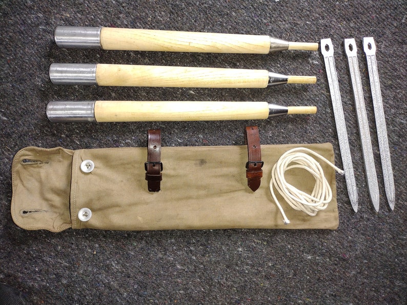 WWII Repro Zeltbahn Tent Shelter Half Bag Pole Peg Set - Etsy