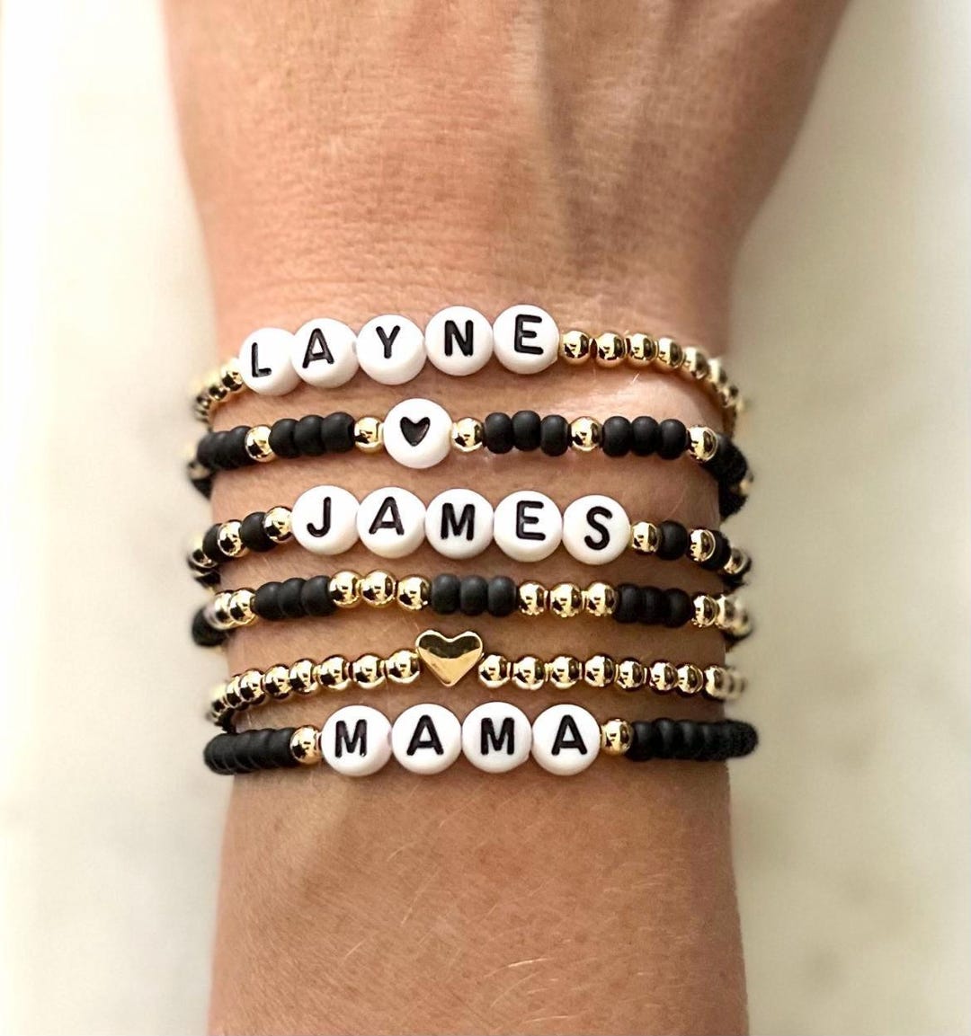 PERSONALIZED Word Bracelet, Bridal Party Gifts, Stacking Bracelet, Mama ...