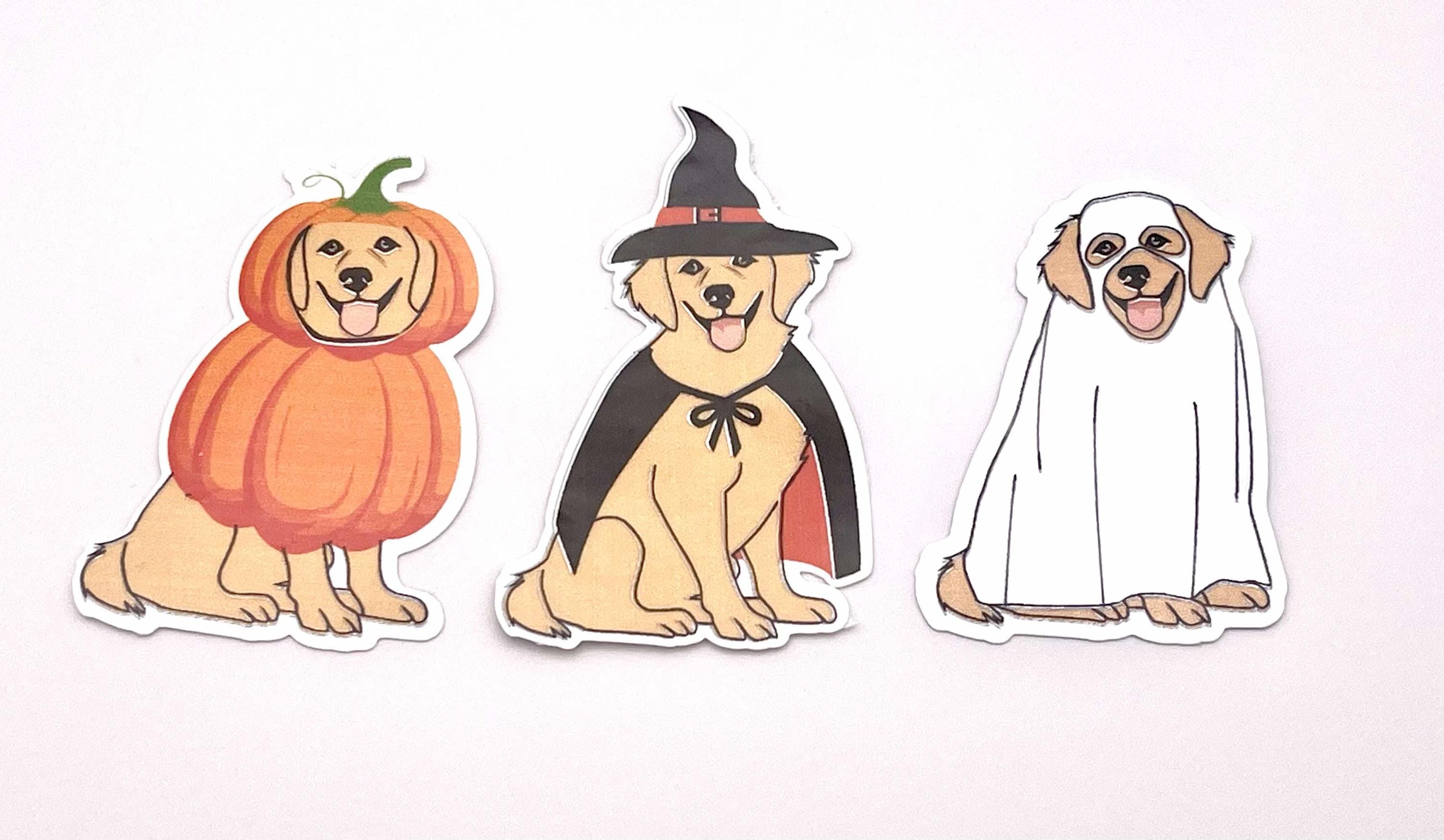 Ghost Golden Retriever Dog Sticker - Etsy