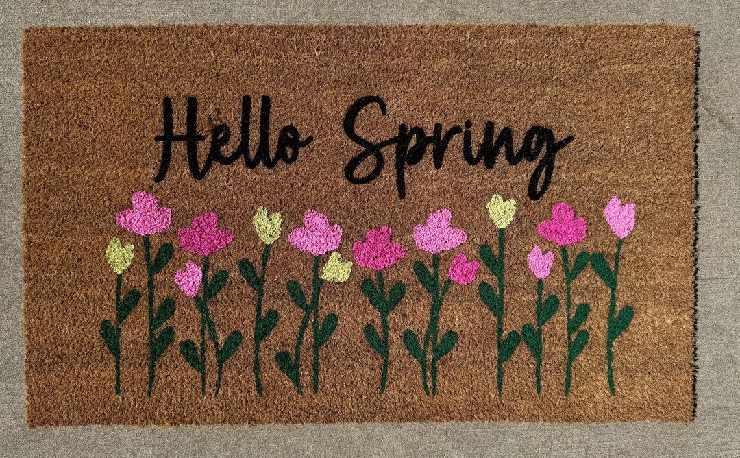 Hello Spring Doormat - Etsy