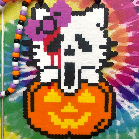 Hello Kitty X Ghostface Perler Necklace - Etsy