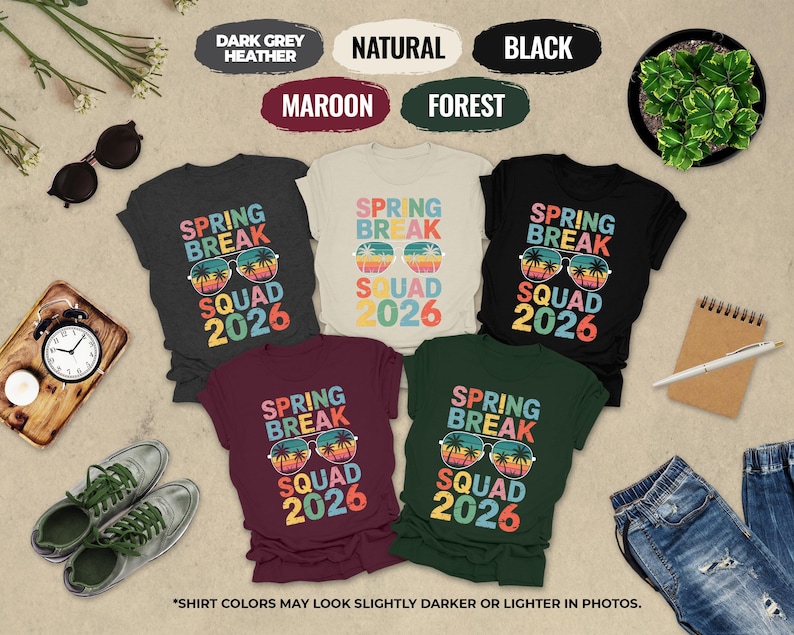 Spring Break Squad 2026 T-shirt, Family Matching Spring Break Tee ...