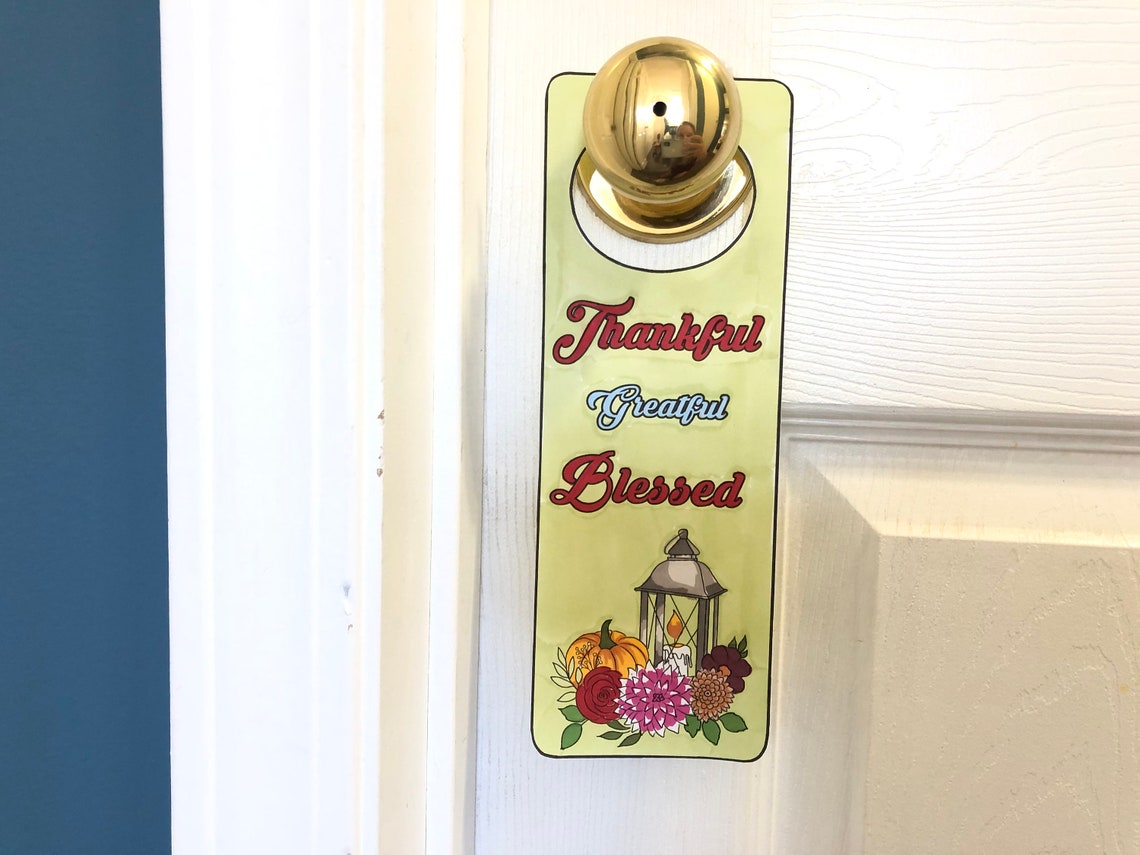 Printable Thanksgiving Door Knob Hangers, Autumn Door Tags - Etsy