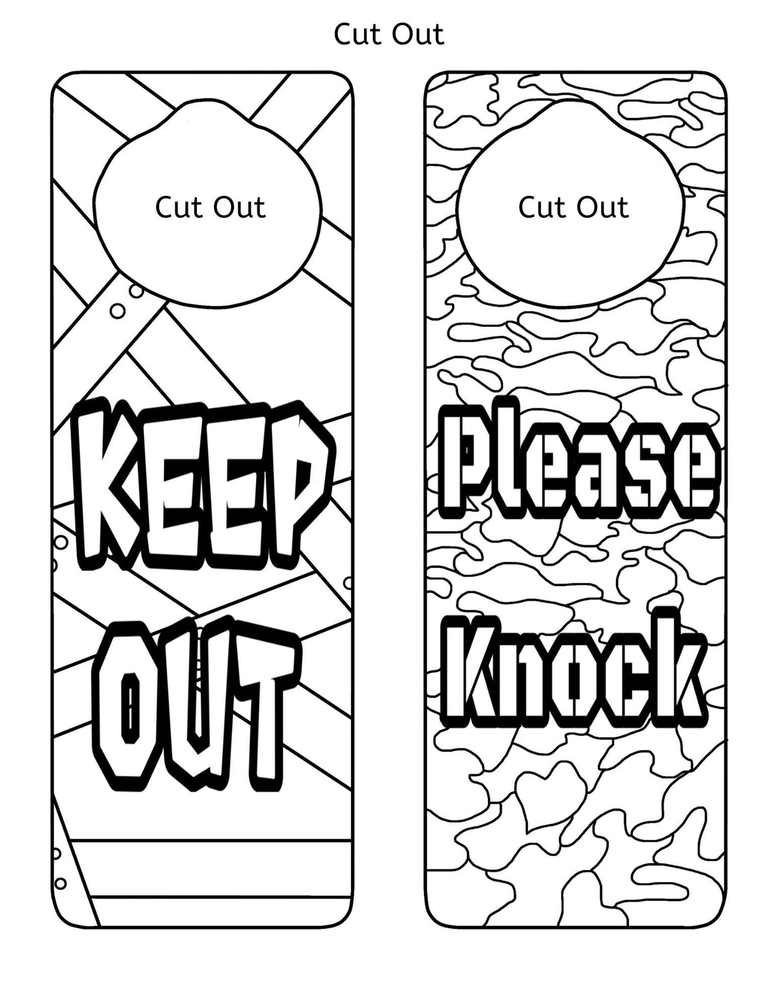 Printable Door Hanger, Door Knob, Hangers for Kids Room, Door Handle ...