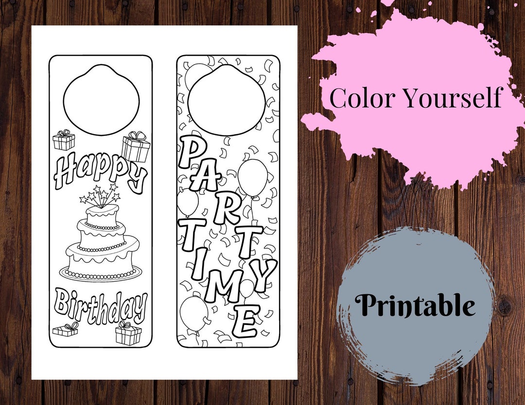 Door Hanger: Birthday Door Hangers, Door Sign, Printable Door Knob ...