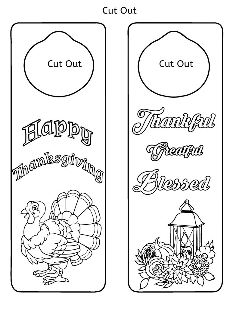 Printable Thanksgiving Door Knob Hangers, Autumn Door Tags - Etsy