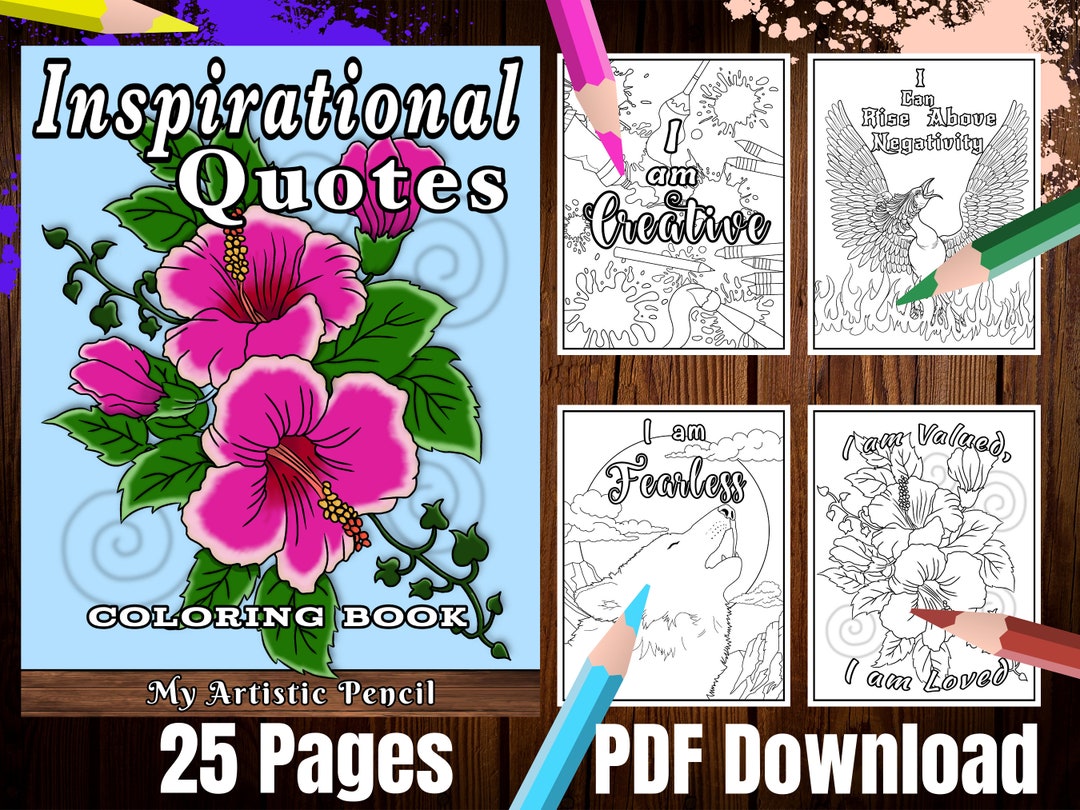 Coloring Pages: Inspirational Coloring Book, Positive Quotes Adults ...