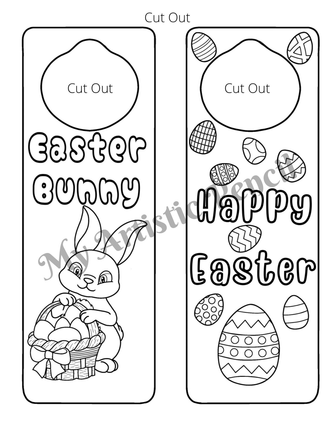 Door Sign| Easter Door Sign| Coloring Page Printables| Printable Easter ...
