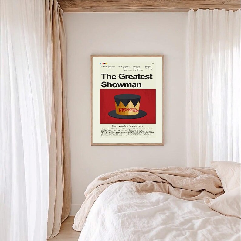 The Greatest Showmaninspired Wall Art Minimalist Midcentury Modern ...