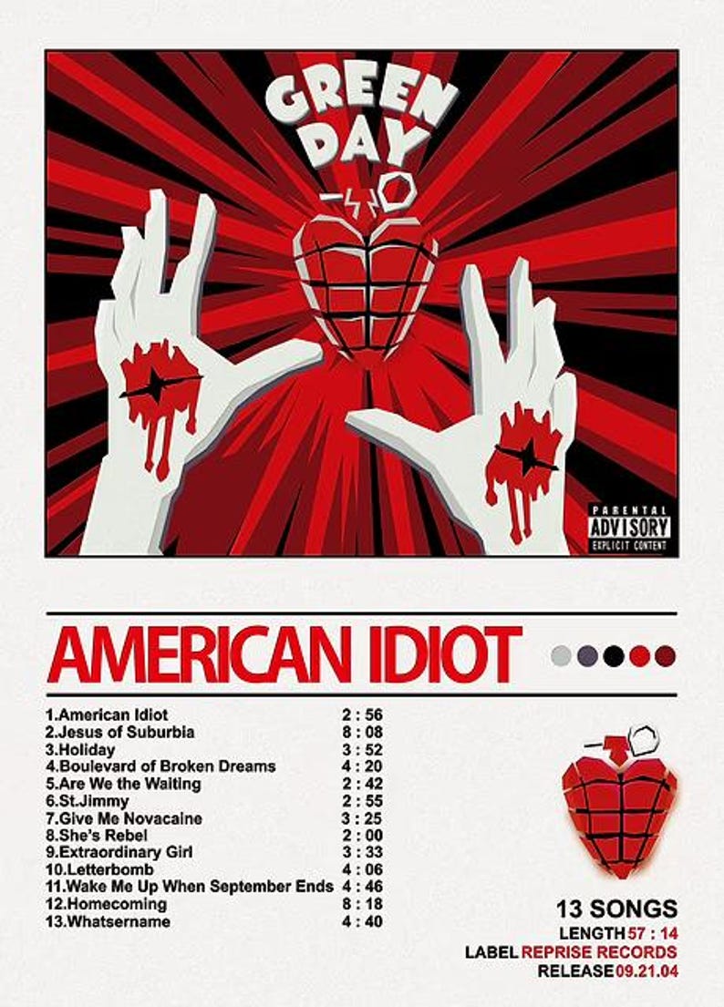 Grn American Idiot Poster - Etsy