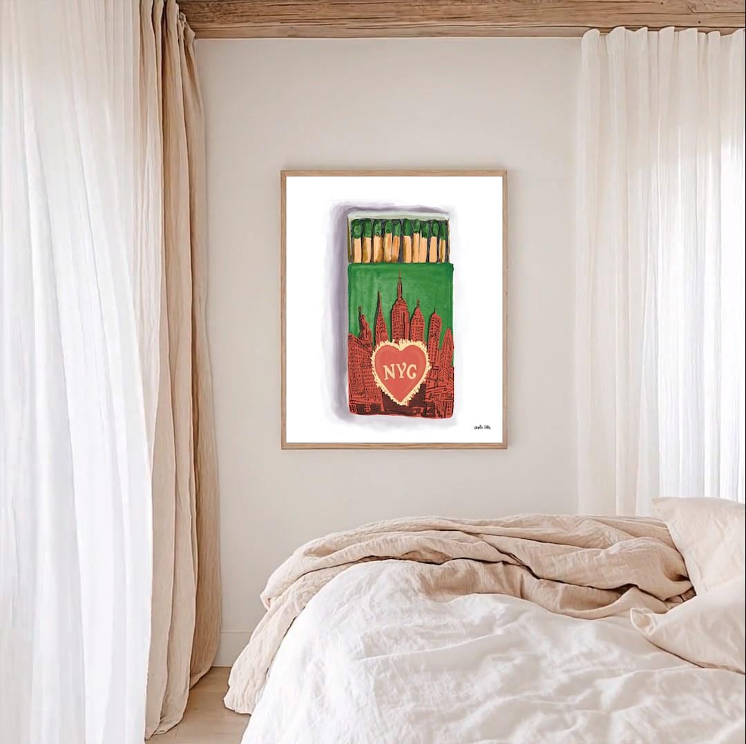 Nyc City Art Print Matchbox Inspired Illustration Contemporary Urban ...
