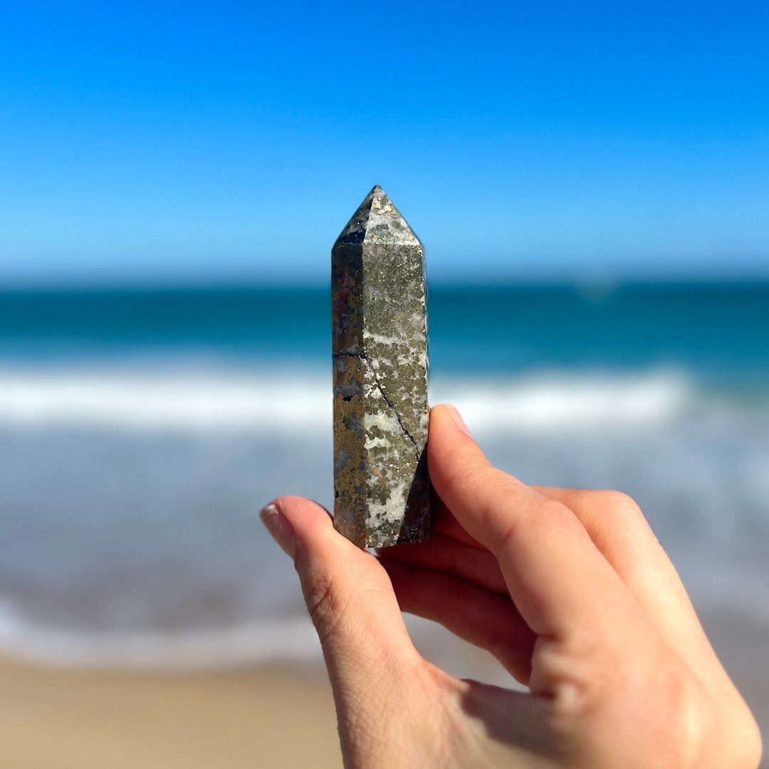 HQ Pyrite Tower Point *high Quality Solid Pyrite Obelisk Point Pyrite ...