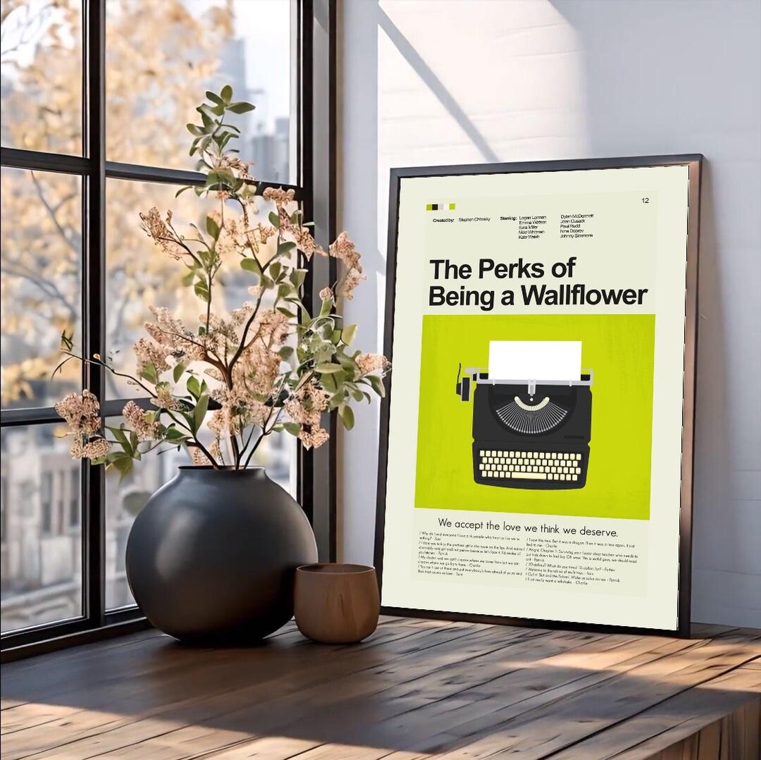The Perks of Being a Wallflowerinspired Wall Art Minimalist Midcentury ...