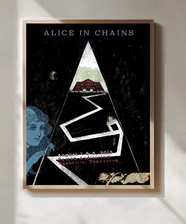 Alice in Chains Ryman Auditorium Poster Dark Grunge Wall Art Nashville ...