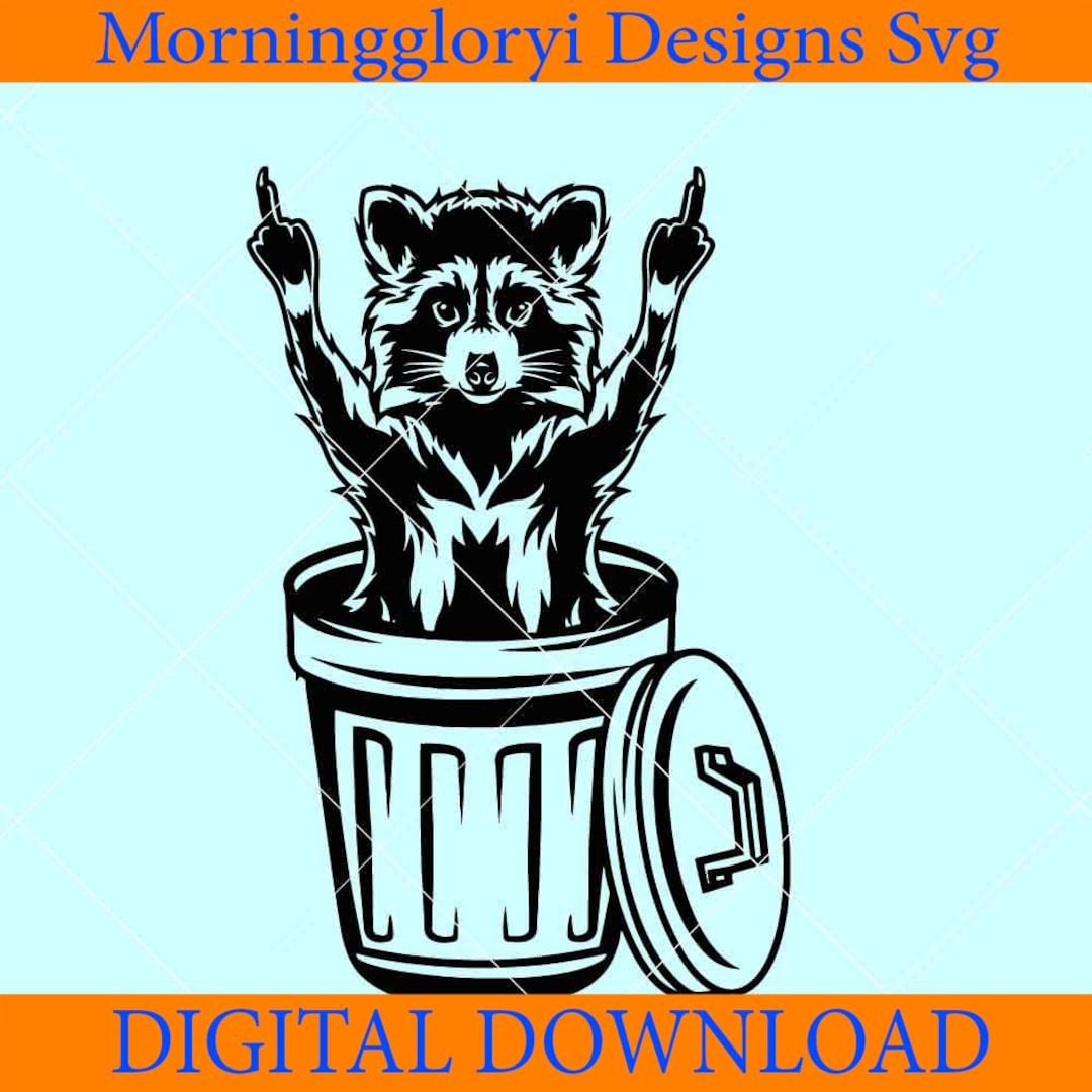 Trash Raccoon Middle Finger Svg, Raccoon Rock Sign Svg - Etsy