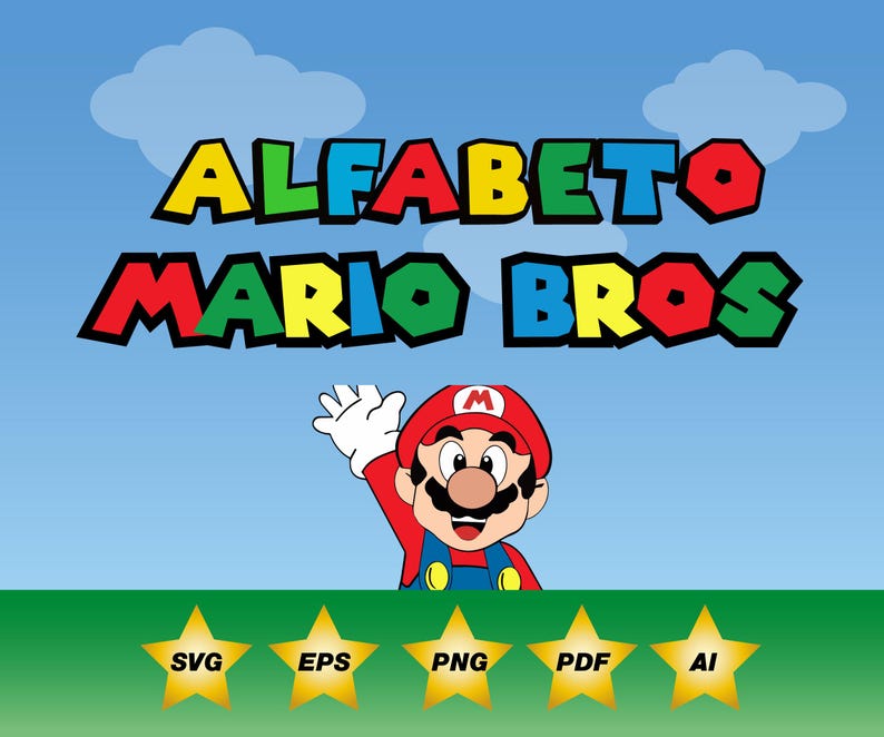 Mario Bros Alphabet Svg, Ai Layered, Eps, Pdf, Png, Jpg - Etsy