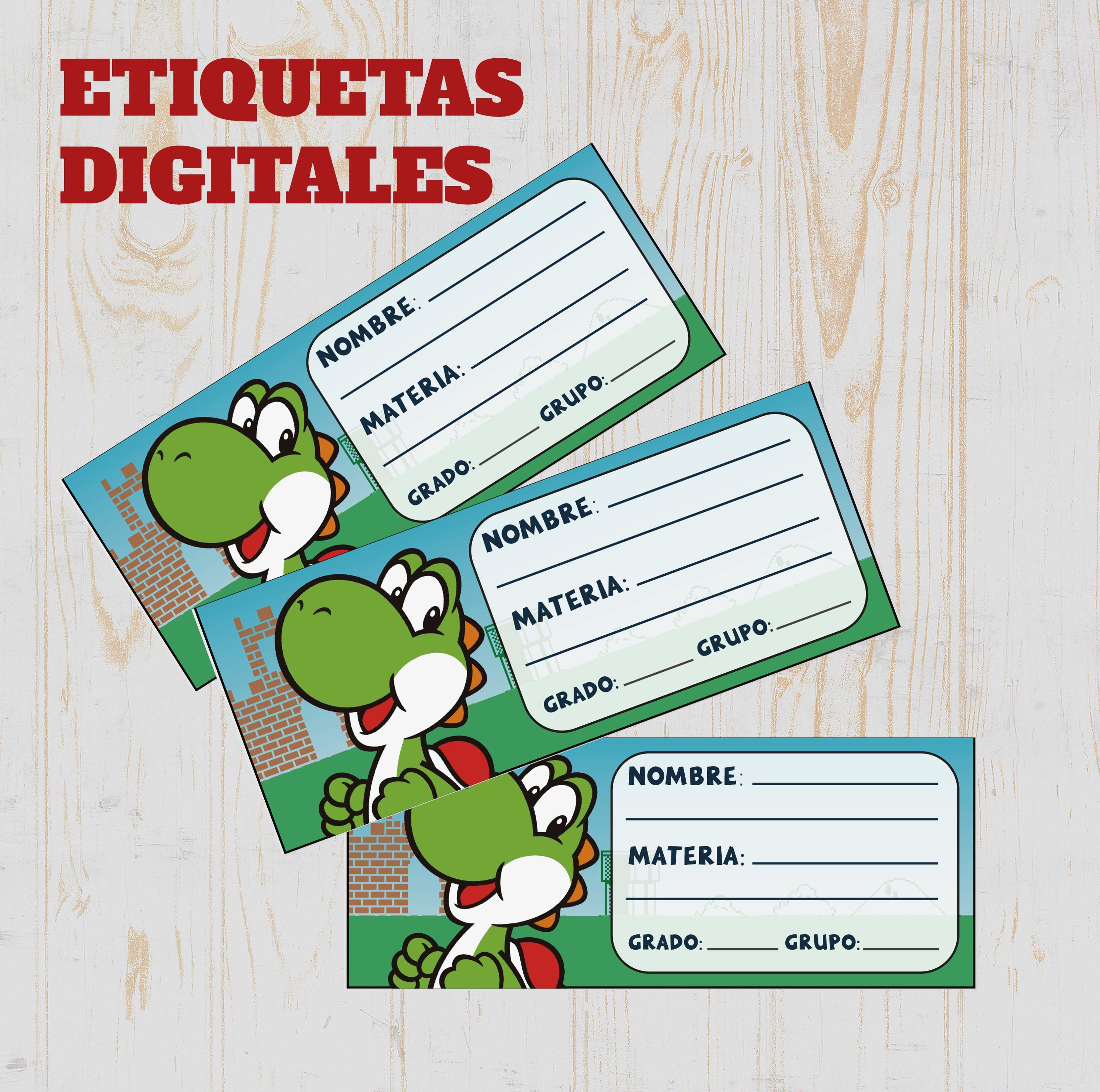 YOSHI Digital School Label, Printable Label Template, Digital Label in ...