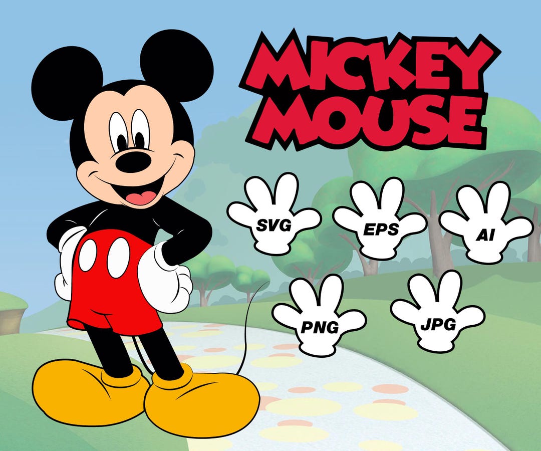 Mickey Mouse Svg, Layered Ai, EPS, PNG, JPG - Etsy