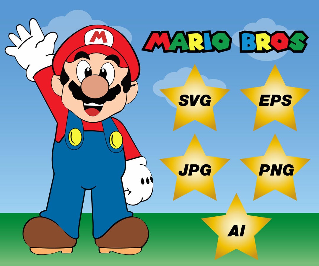 Mario Bros Svg, Layered Ai, EPS, PNG, JPG - Etsy