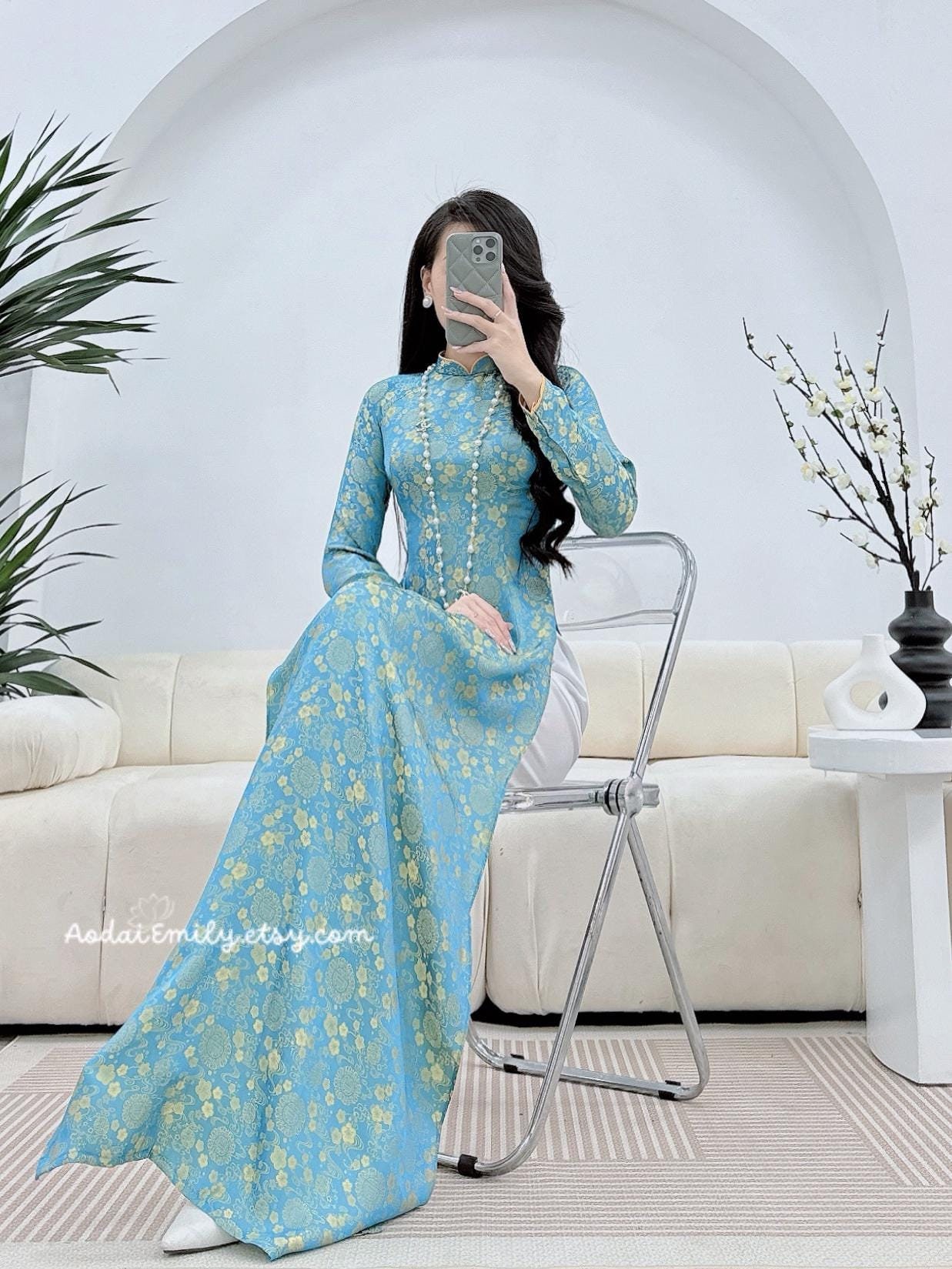 ALEXA Ao Dài Gấm | Pre Made Ao Dai Vietnam| Women Long Dress| No Pants ...