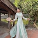 Mini Daisy Flowers Pre-made Silk Ao Dai | Double Layers Ao Dai for ...