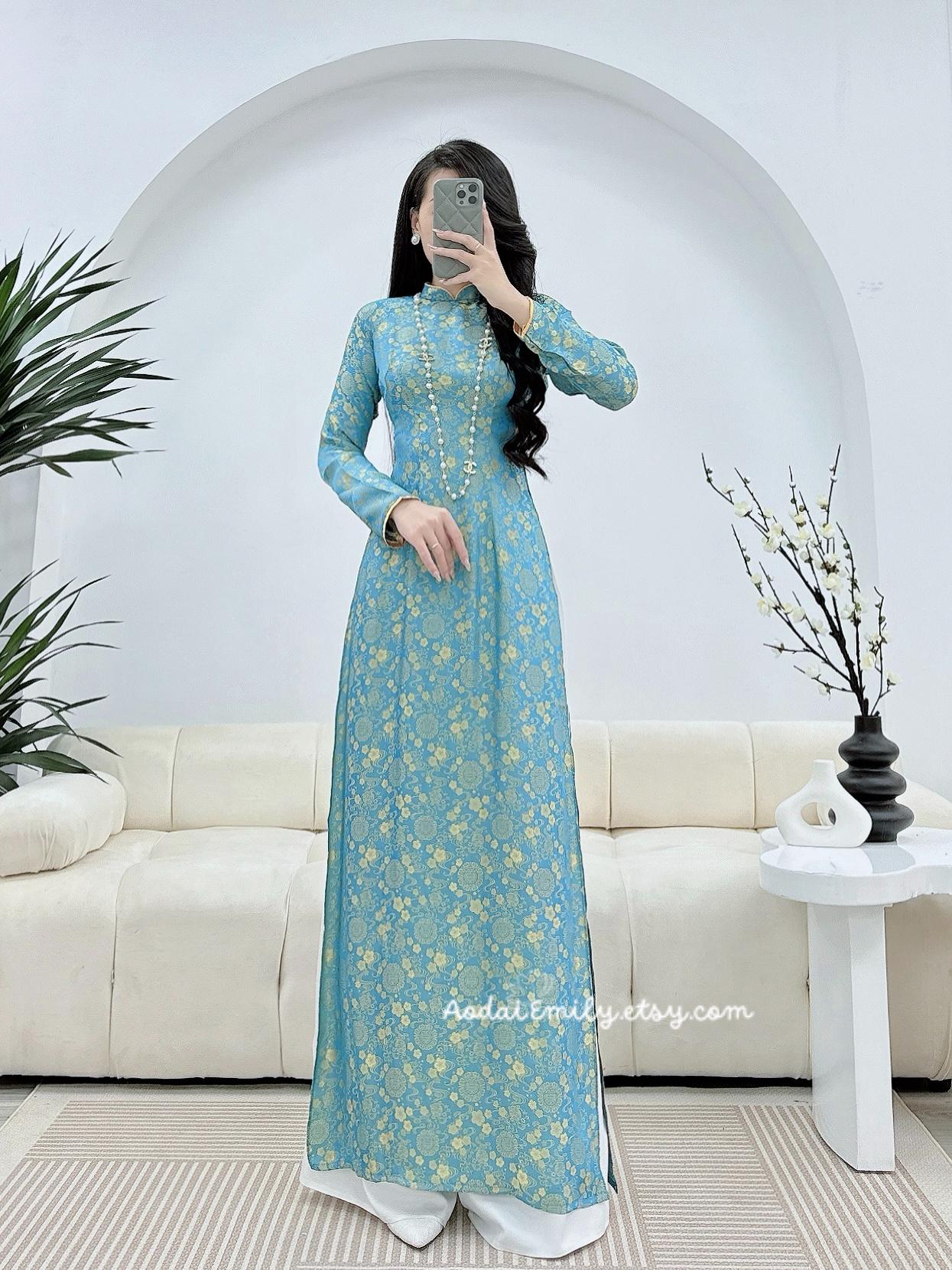 ALEXA Ao Dài Gấm | Pre Made Ao Dai Vietnam| Women Long Dress| No Pants ...