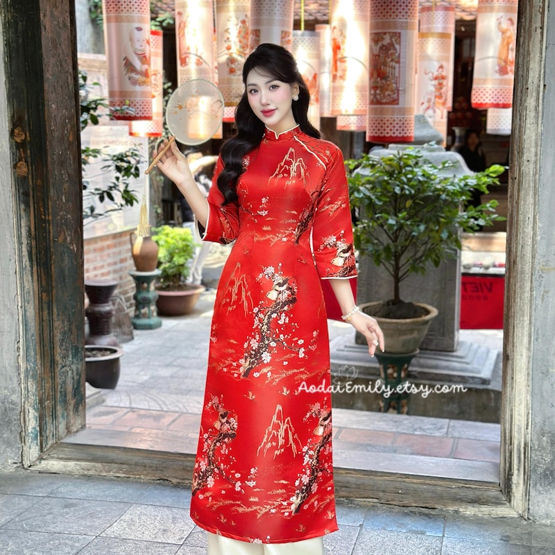 Womens Red Qipao Dress - Etsy