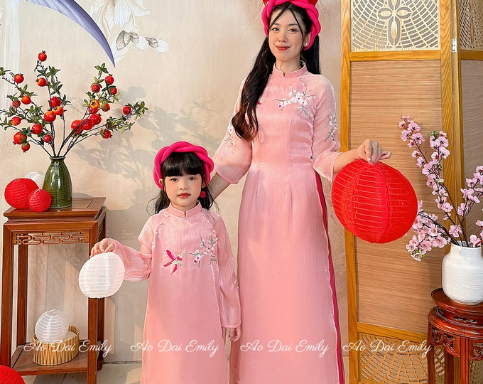 Matching Mom/baby Girl Ao Dai Set| Ao Dai for Lunar New Year 2025 ...