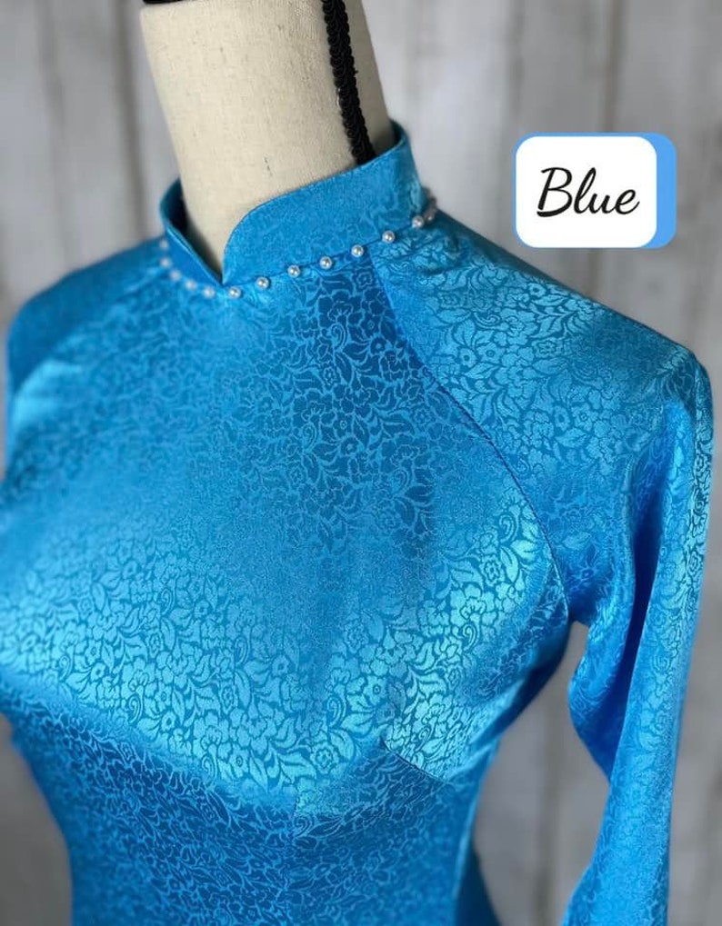 Plain Color Gam Thai Tuan Fabric Ao Dai Pre Made Vietnamese - Etsy