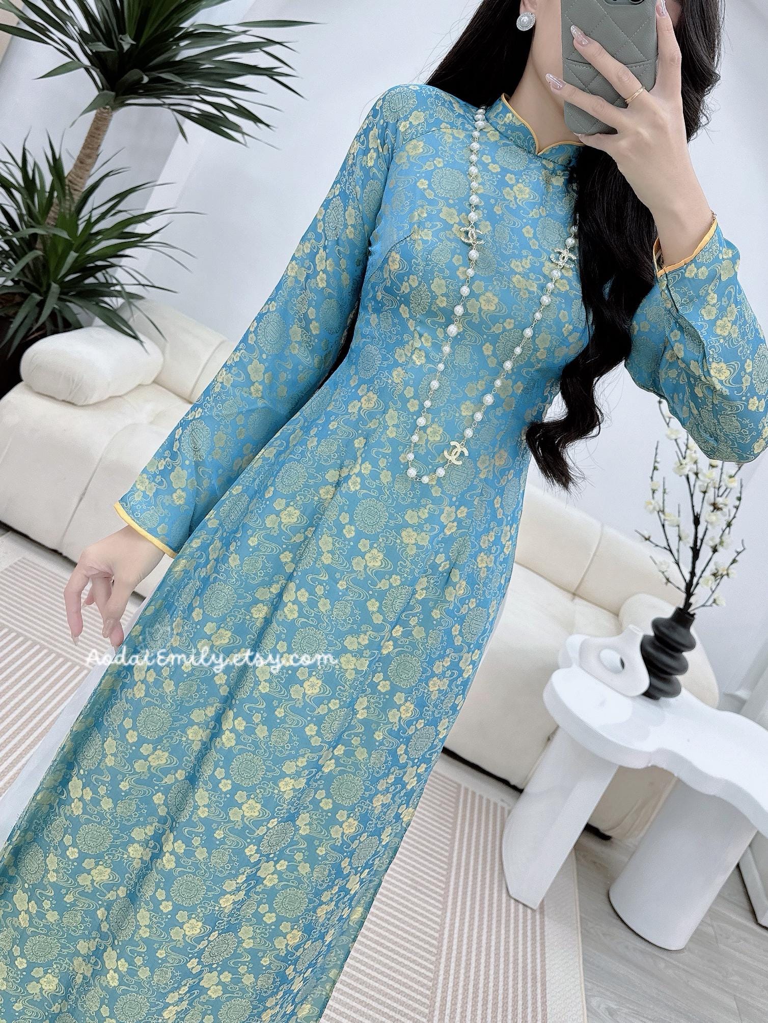ALEXA Ao Dài Gấm | Pre Made Ao Dai Vietnam| Women Long Dress| No Pants ...