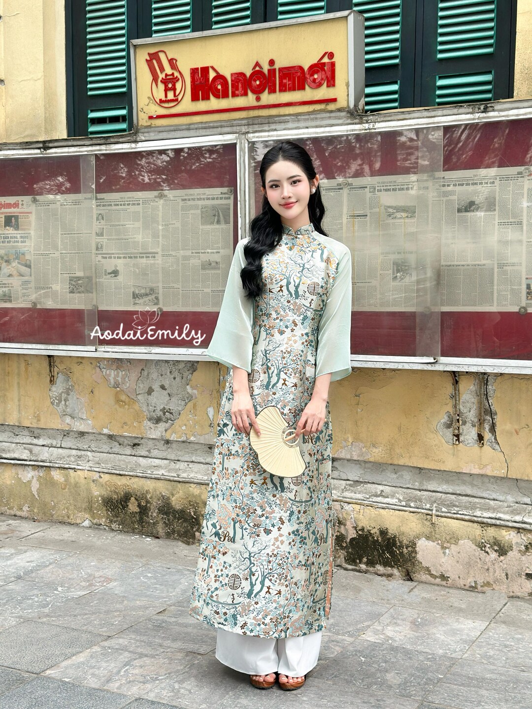 LANEY Taffeta Modern Ao Dai With Spring Patterns| áo Dài Cách Tân | Pre Made Ao Dai Women| No ...