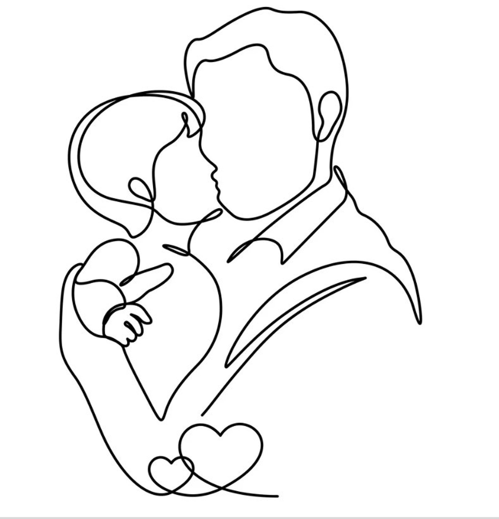 Happy Fathers Day Continuous Line Art Image - Etsy