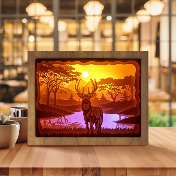 Wood Deer Shadow Box - Etsy