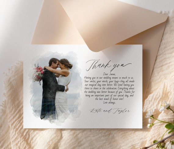 Editable Thank You Card Your Own Photo Custom Minimalist - Etsy