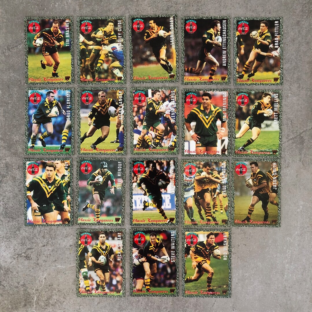 Vintage Coca-cola Collector Cards Classic Kangaroos NRL Rugby - Etsy
