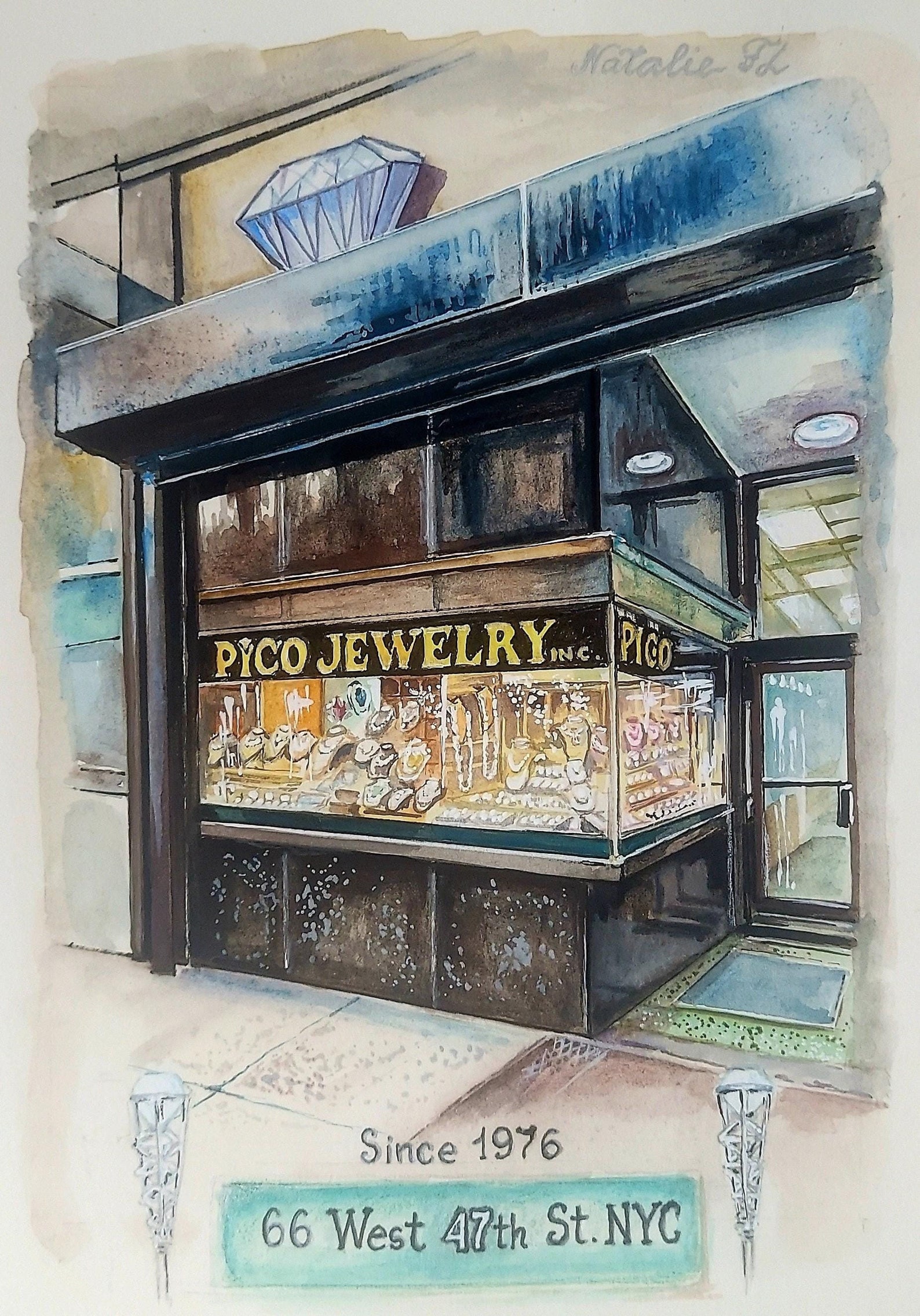 Custom Watercolor Storefront Painting, Hand Drawn Painting From Photo ...