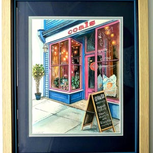 Custom Watercolor Storefront Painting, Hand Drawn Painting From Photo ...