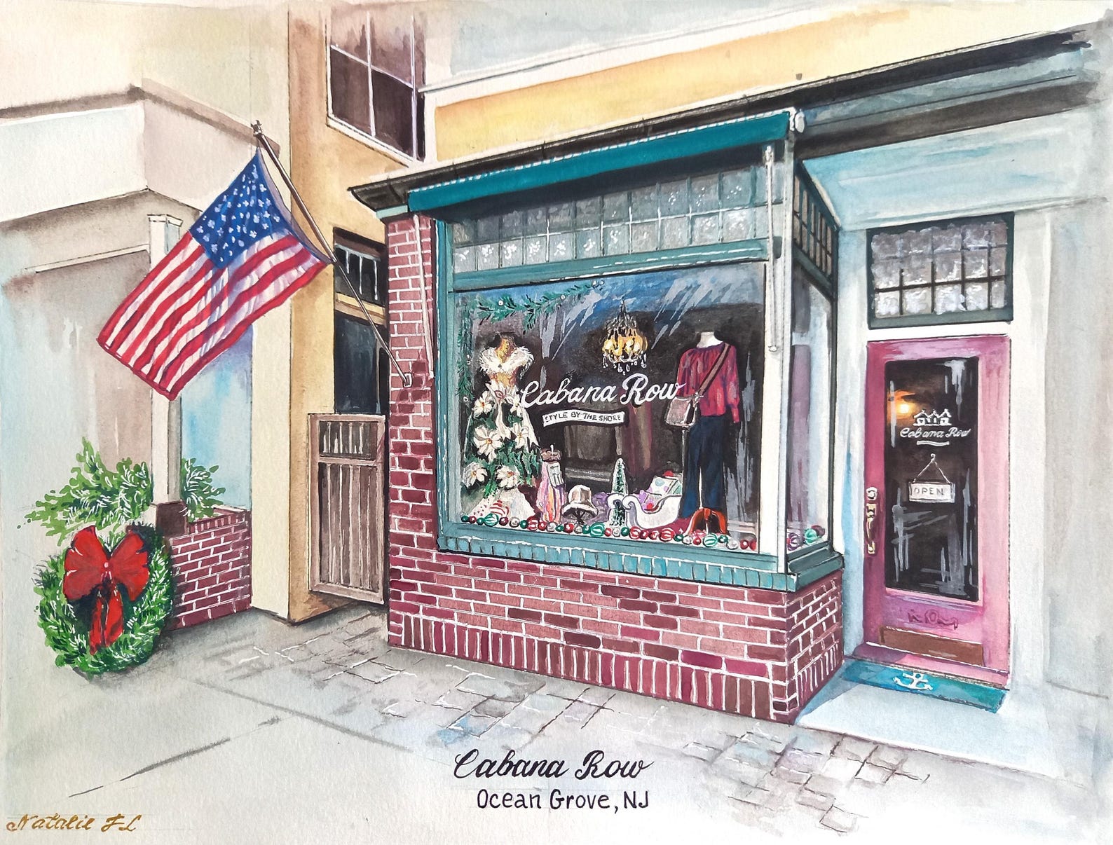 Custom Watercolor Storefront Painting, Hand Drawn Painting From Photo ...