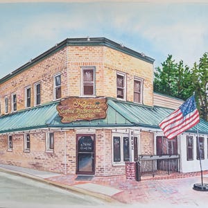 Custom Watercolor Storefront Painting, Hand Drawn Painting From Photo ...