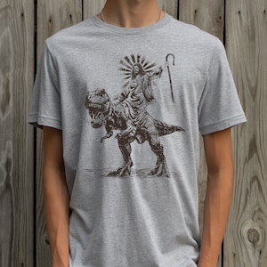 Jesus Riding T Rex Dinosaur Shirt | Cool Tee | Jesus T-shirt | Wild ...
