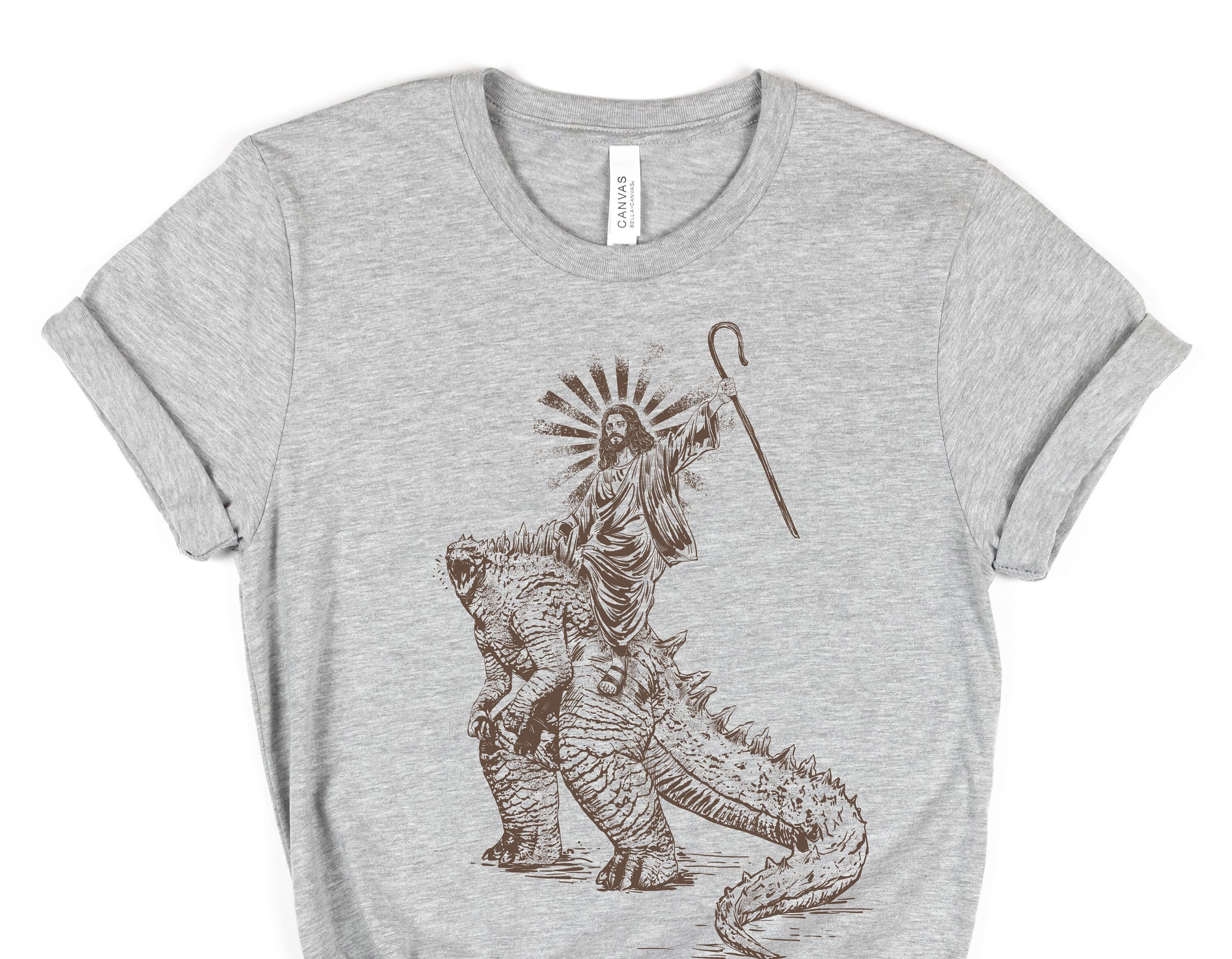 Jesus Riding Monster Shirt | Cool Tee | Jesus T-shirt | Funny Shirt ...
