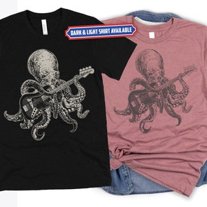 Bassist Octopus Shirt | Funny Tshirt | Bass Player Gift Idea | Cute ...