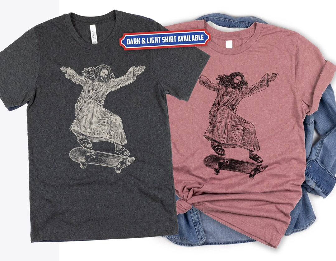 Funny Skater Jesus Shirt Jesus Christ Tshirt Skate Dad - Etsy