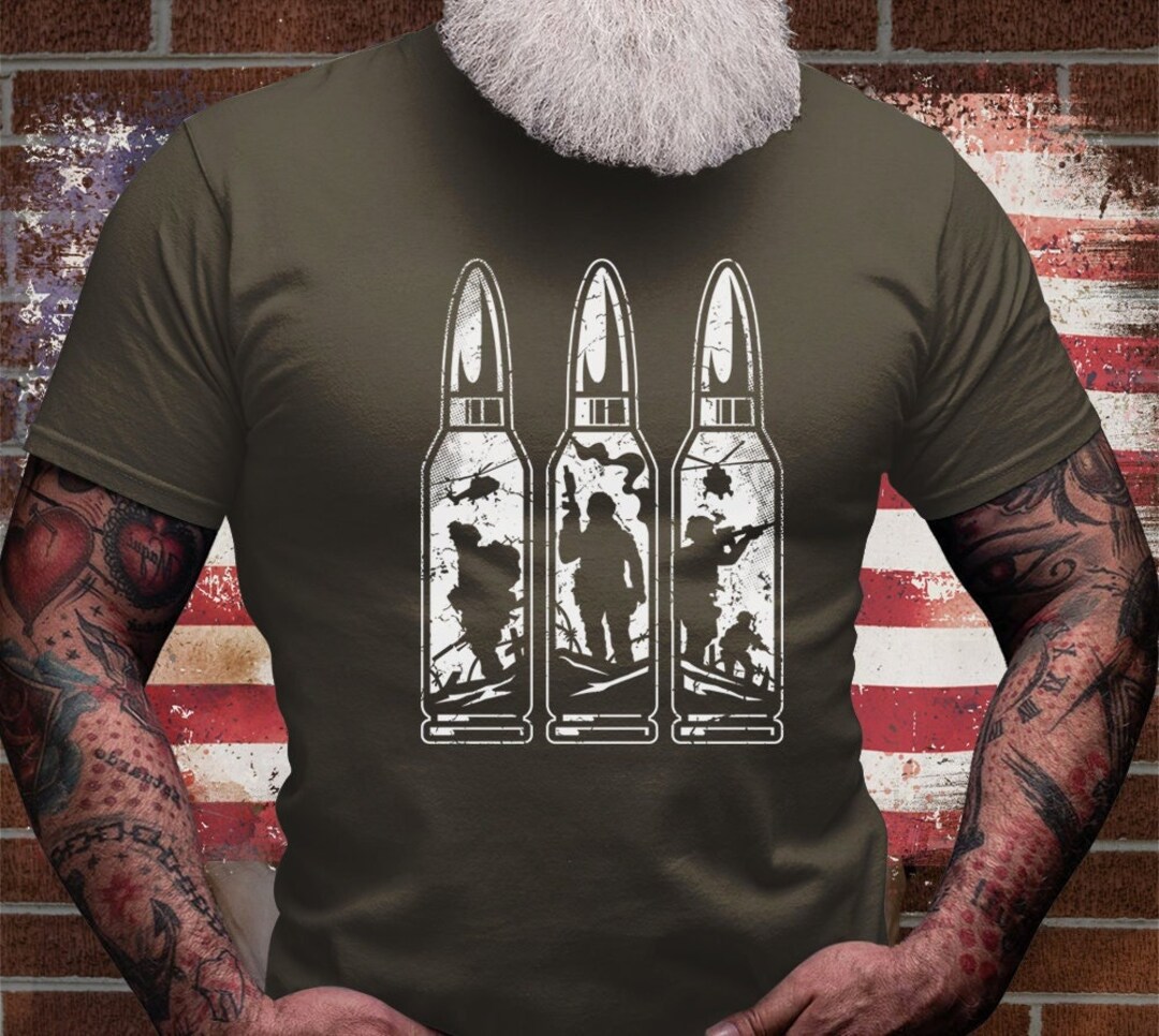 Bullets Military Scene Shirt Soldier Dad Tshirt Veteran Gift Idea ...