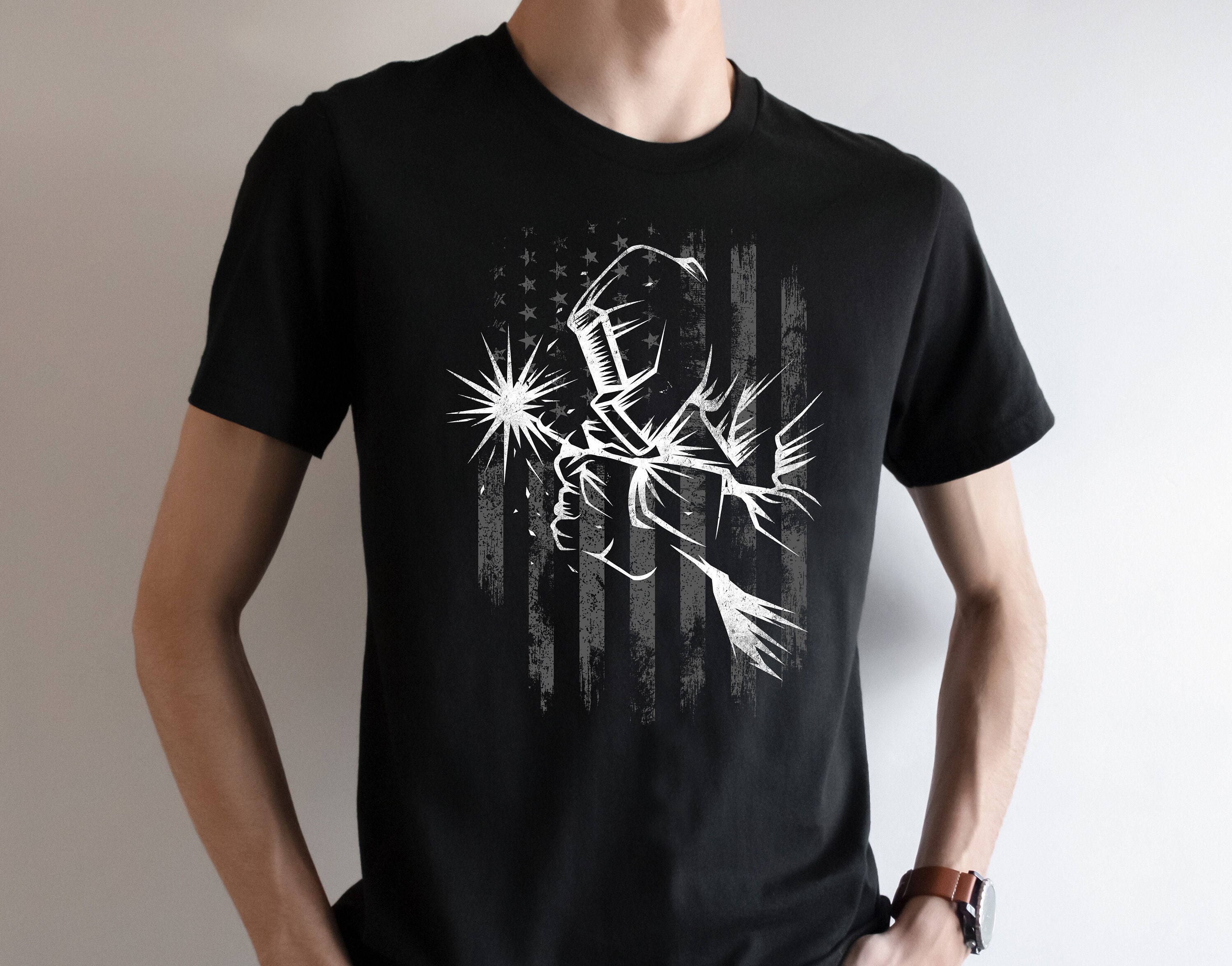 US Welder T-shirt Welding Dad Shirt Gift Idea Welder Design Tee Iron Repair Jersey Cotton ...