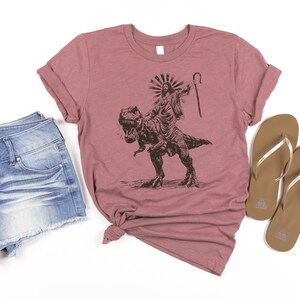 Jesus Riding T Rex Dinosaur Shirt | Cool Tee | Jesus T-shirt | Wild ...