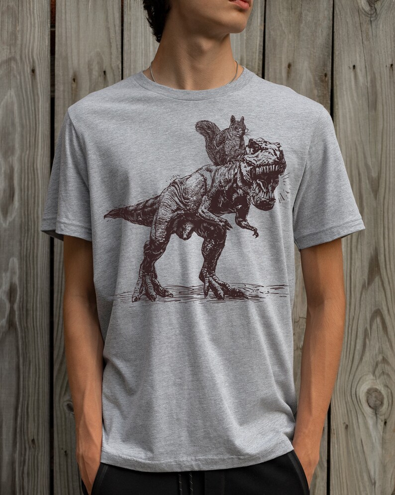 Cute Squirrel Riding T Rex Dinosaur Shirt Cool Dino Tee - Etsy